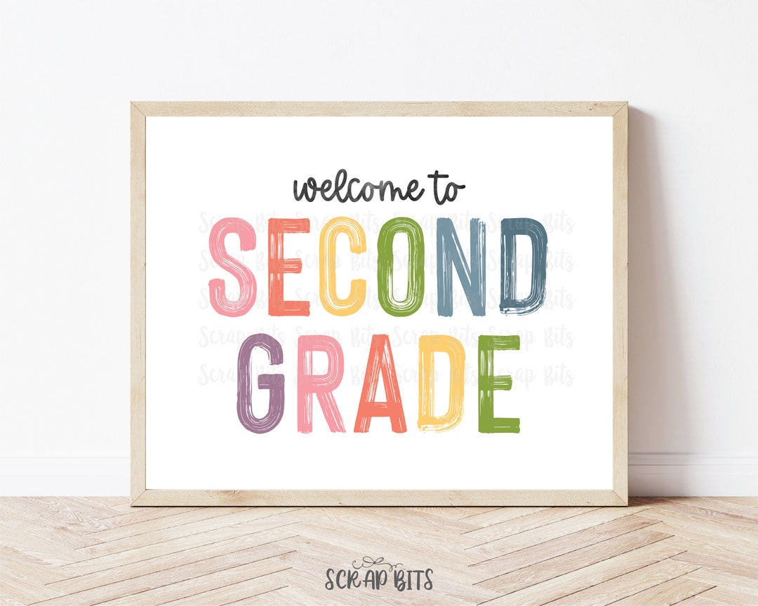 Welcome to Second Grade Sign, Pastel Rainbow Classroom Sign, 2nd Grade ...