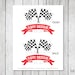 Racing Flags Cake Topper, Printable Cake Topper, Race Car Party Topper ...