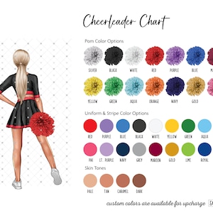 Cheerleader Graduation Portrait Print, Hip Poms, Custom Cheerleading ...
