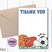 Sports Thank You Cards, Printable Sports Note Cards, Sports Thank You ...