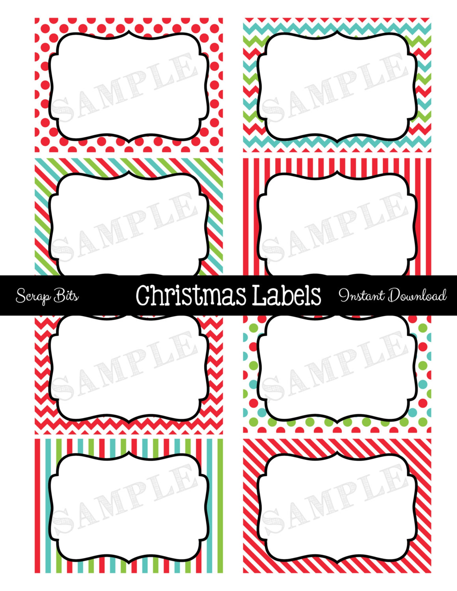 Printable Christmas Food Labels Printable Christmas Tags | Etsy
