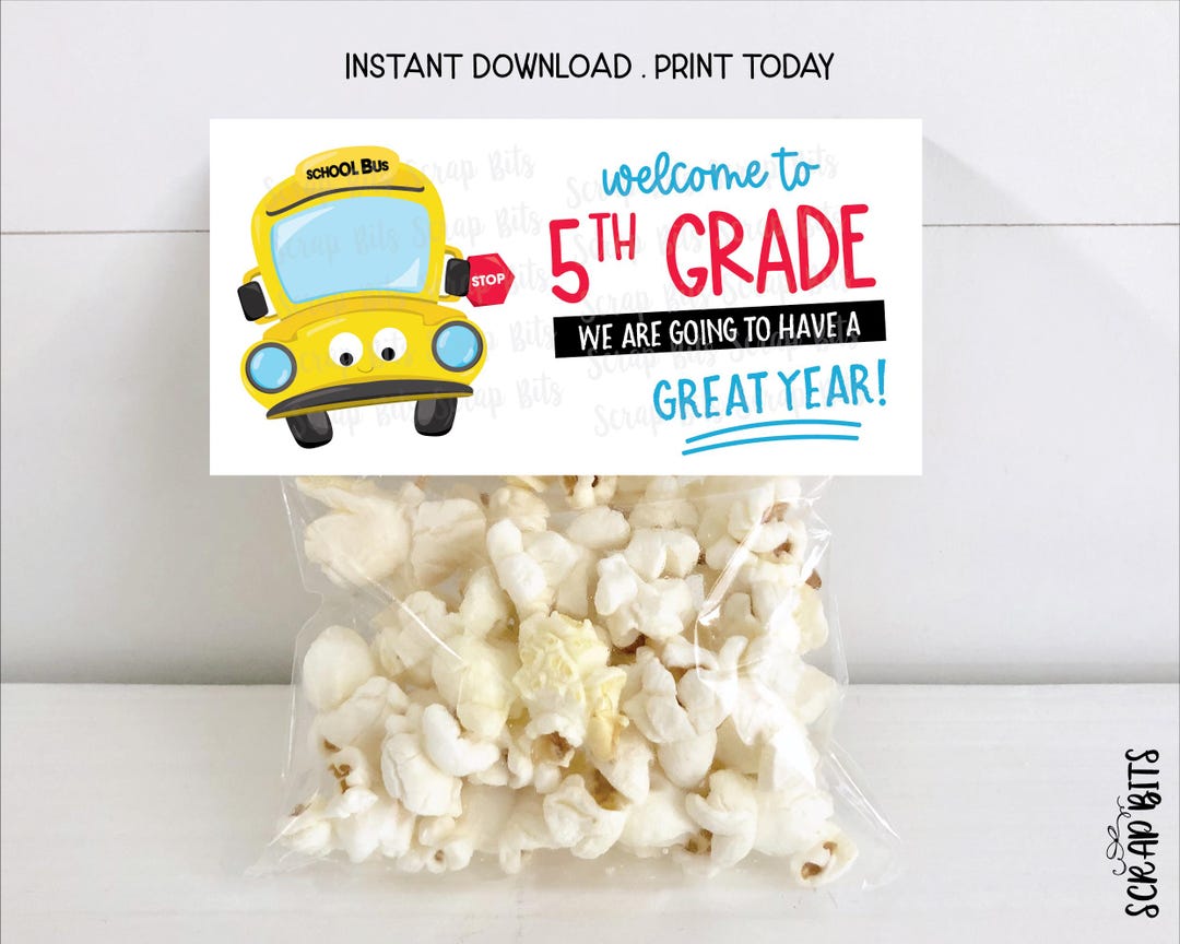 Back to School Bag Topper, Welcome to Fifth Grade, School Bus, 1st Day ...