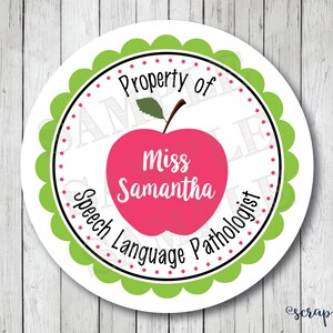 Apple for Teacher Stickers Personalized Apple Labels Teacher - Etsy