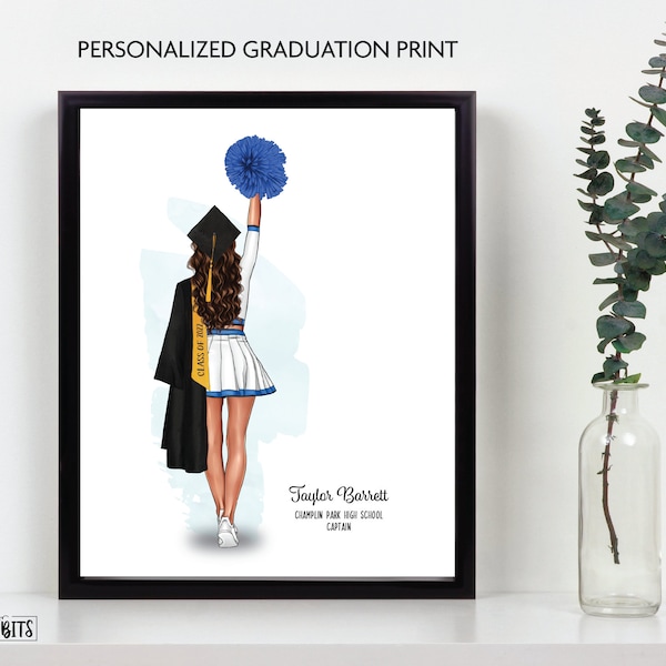 Cheerleader Graduation Print - Etsy