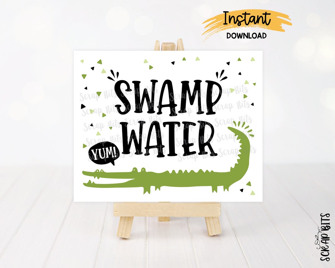Swamp Water Sign, Alligator Party, Drinks Party Sign, Gatorade Sign ...