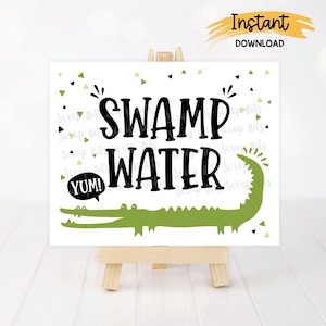 Swamp Water Sign, Alligator Party Sign, Drinks Party Sign, Gatorade ...