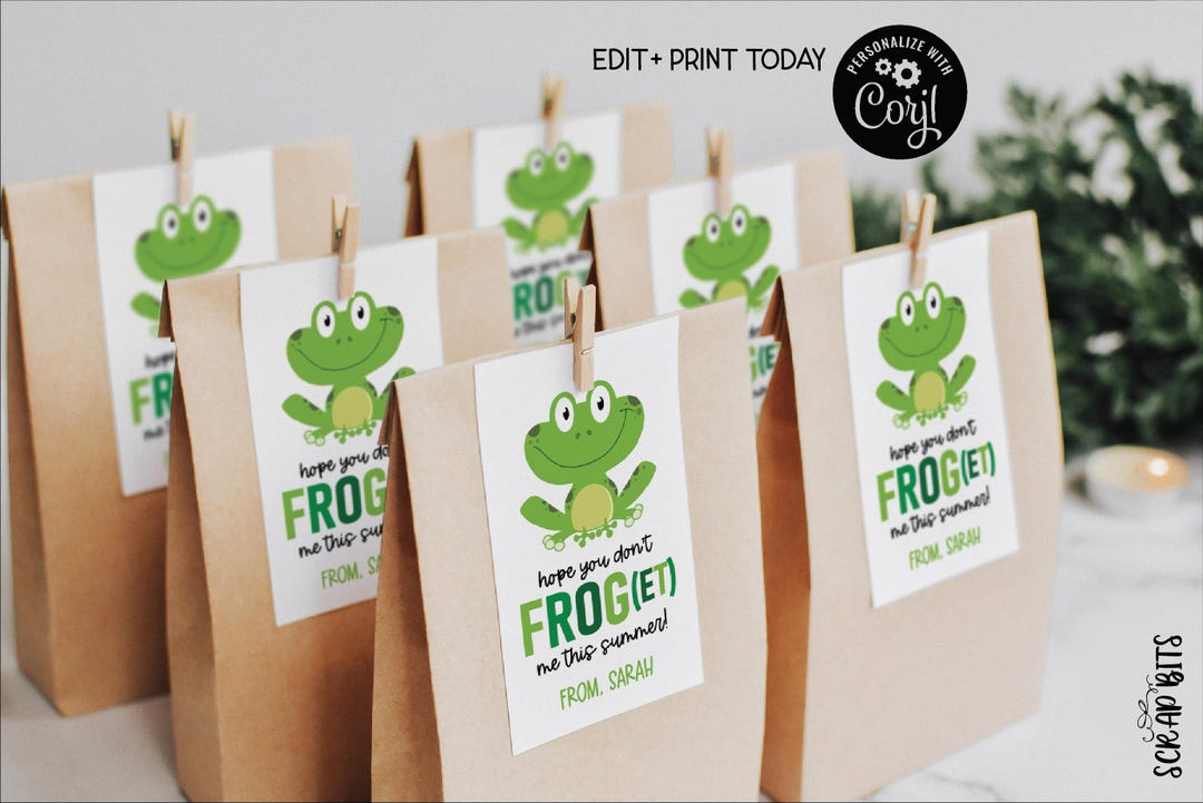 EDITABLE Last Day of School Tags, Frog Don't Forget Me This Summer ...