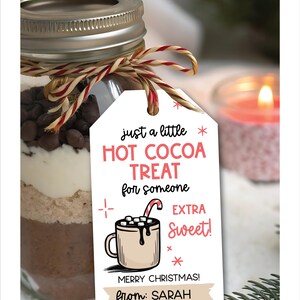 Christmas Gift Tags, Hot Cocoa Treat for Someone Sweet. Personalized ...