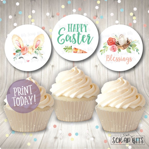 Printable Easter Toppers Watercolor Easter Toppers Easter | Etsy