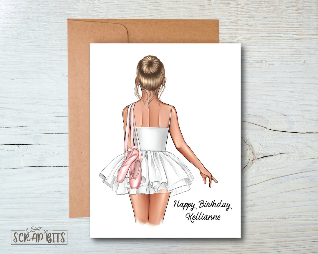 Personalized Ballerina Birthday Card . Ballet Birthday Card, Custom ...
