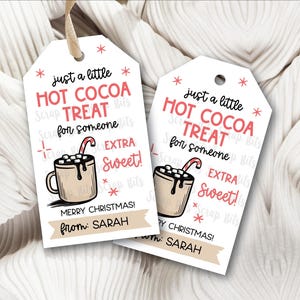 Christmas Gift Tags, Hot Cocoa Treat for Someone Sweet. Personalized ...