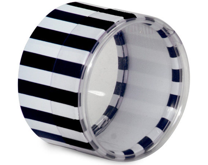6 Mini Round Stripes Favor Boxes in Black - Etsy