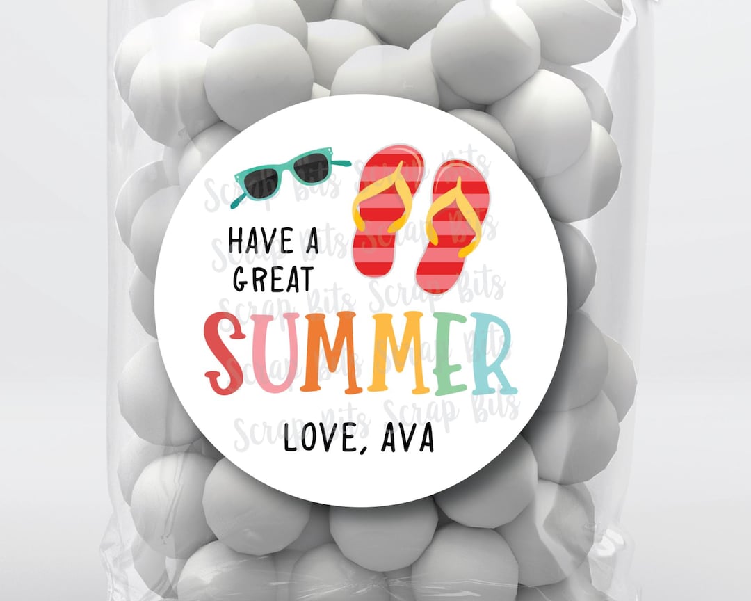 Last Day of School Labels Have A Great Summer Flip Flops, Personalized ...