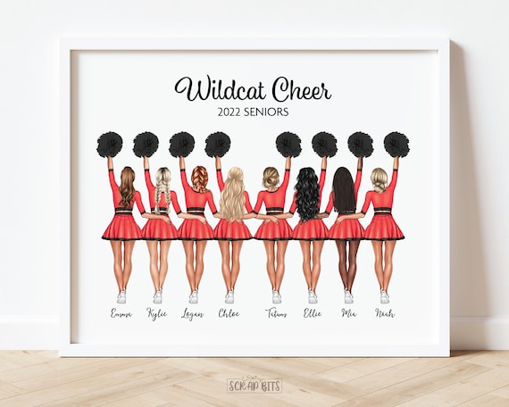 Personalized Cheerleader Print Custom Cheer Team Print - Etsy