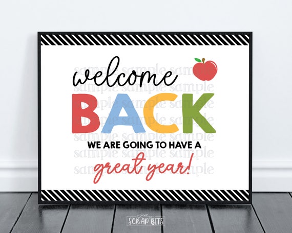 Welcome Back to School Sign Whimsy Block Printable Welcome - Etsy