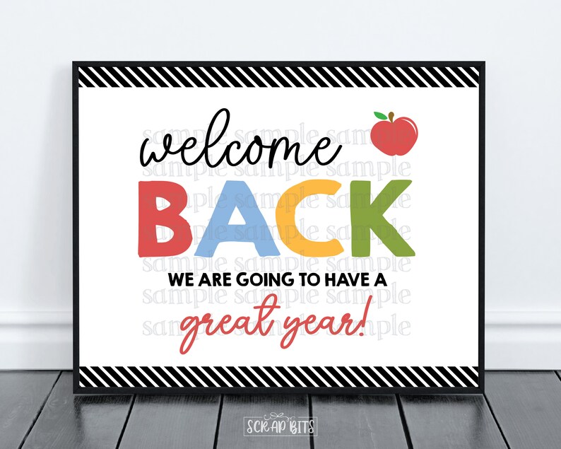 Welcome Back to School Sign Whimsy Block Printable Welcome - Etsy