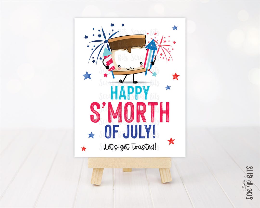 S'mores Bar Sign, Happy Smorth of July, Printable Smores Party Sign ...