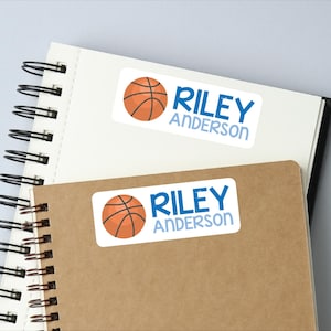 Personalized Name Labels, Basketball Belonging Labels for School ...