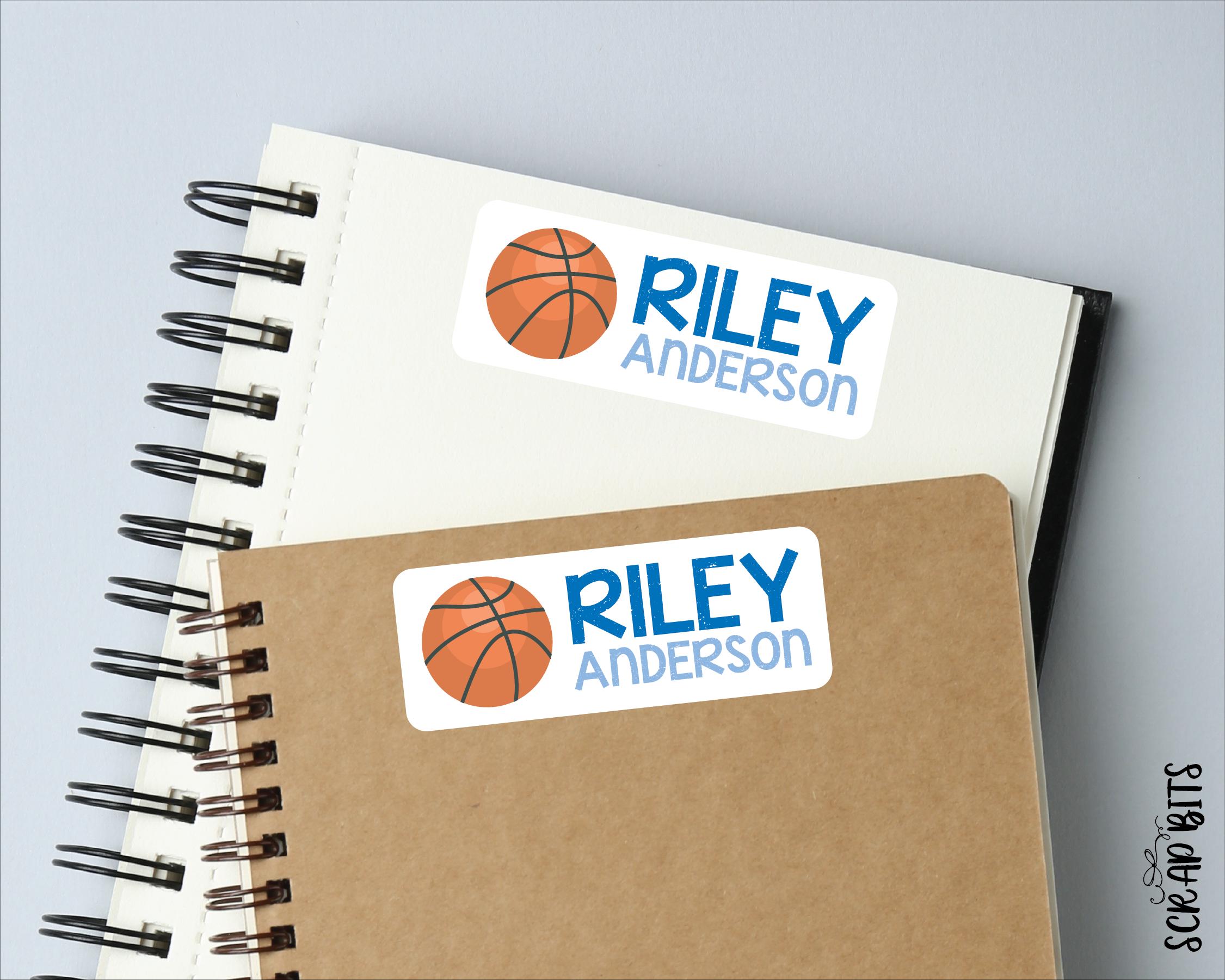 Personalized Name Labels, Basketball Belonging Labels for School ...
