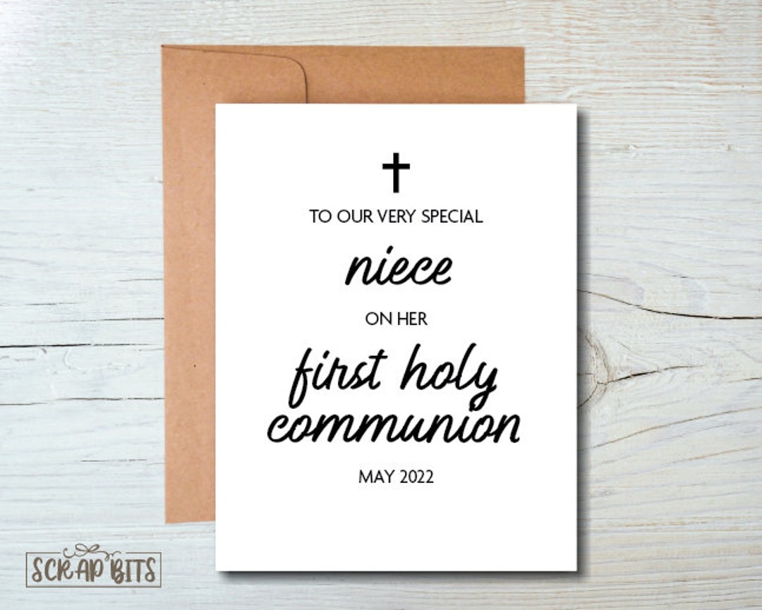 First Holy Communion Card . to Our Very Special Niece . Niece Communion ...