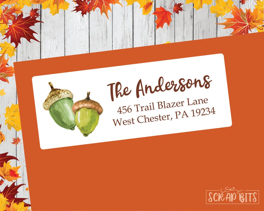 Acorn Address Labels . Thanksgiving Address Labels . Personalized ...