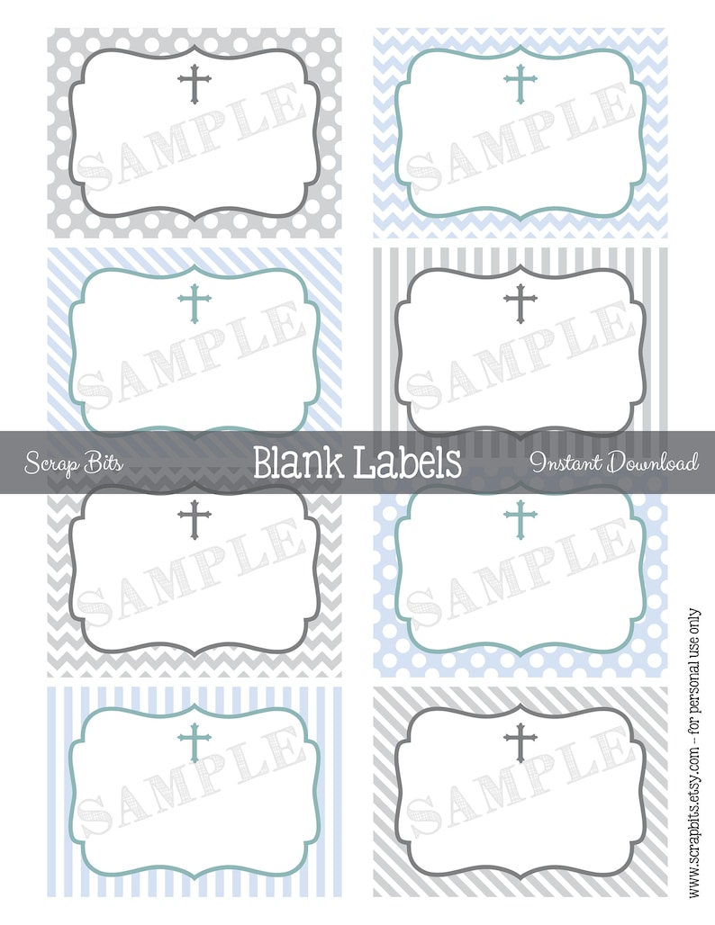 Instant Download . Printable Cross Labels Printable Blank - Etsy Ireland