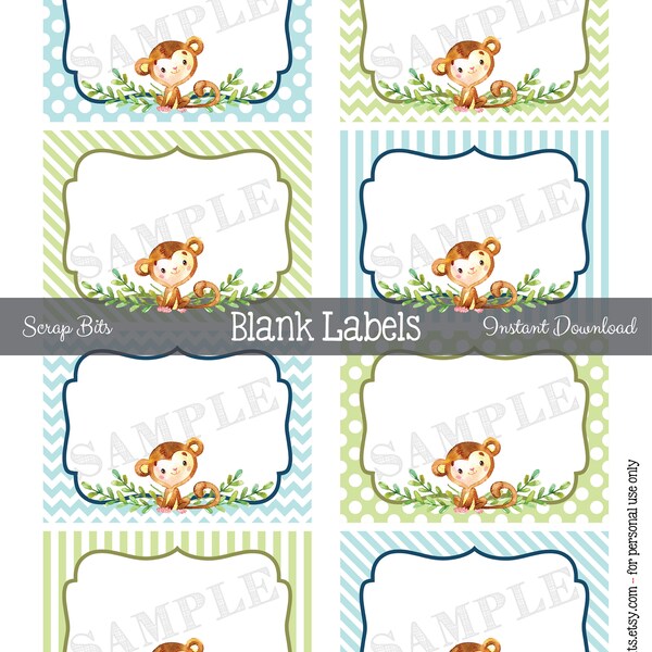 Monkey Labels - Etsy
