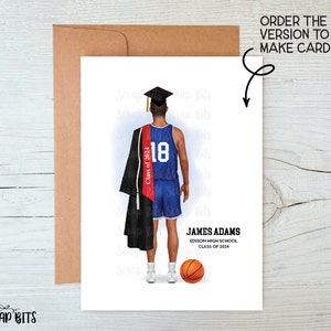 Basketball Graduation Portrait Print, Female Custom Graduation Gift for ...