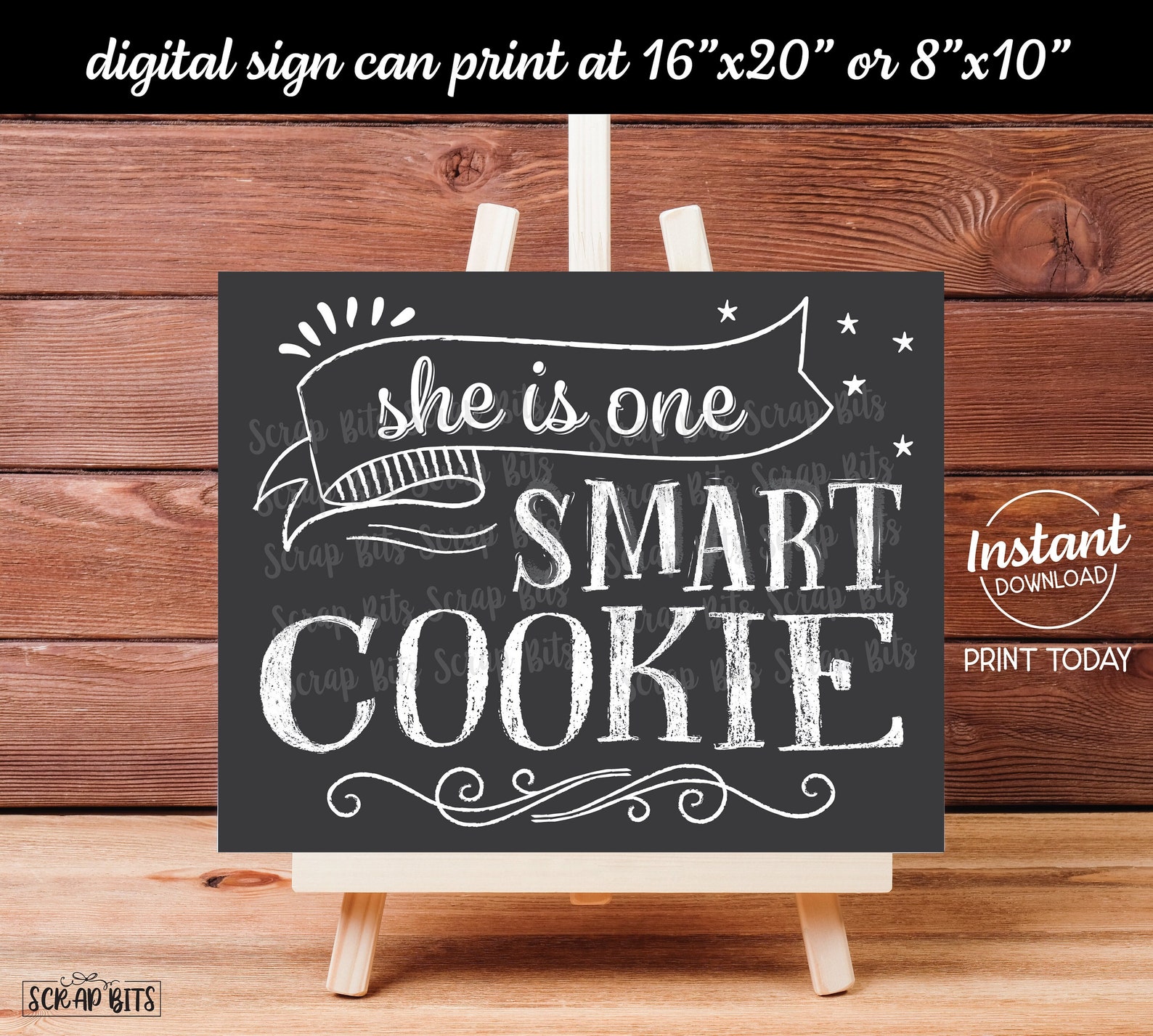 She is One Smart Cookie Sign, Printable Graduation Party Sign ...