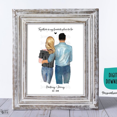 Couples Custom Print Anniversary Print Engagement Gift for | Etsy