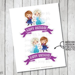 Frozen Cake Topper, Printable Cake Topper, Frozen Party Topper, Frozen ...