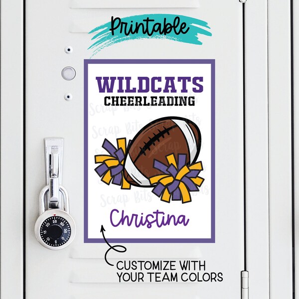 Cheerleader Locker Sign Printable - Etsy