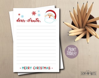Dear Santa Christmas Wish List Digital Download - Etsy
