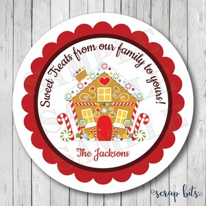 Christmas Stickers . Gingerbread House . Personalized Gift Labels or ...