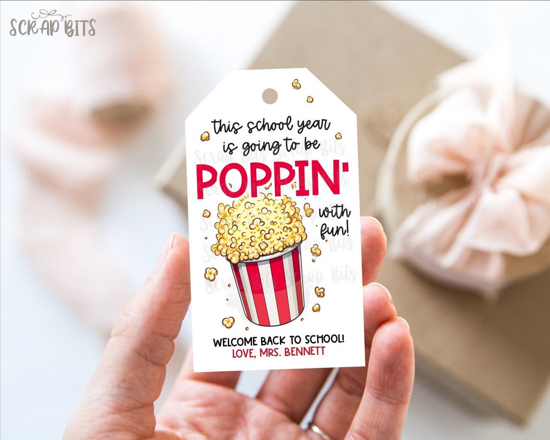 Back to School Tags, This Year is Gong to Be Poppin, Personalized ...