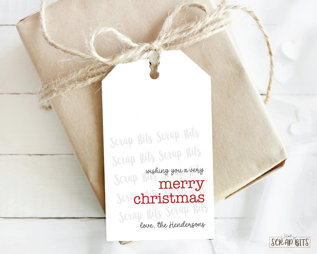Wishing You A Very Merry Christmas Tags, Corner Text . Personalized ...