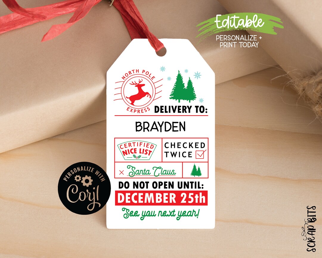EDITABLE Christmas Tags, From the North Pole Tags, Christmas Special ...