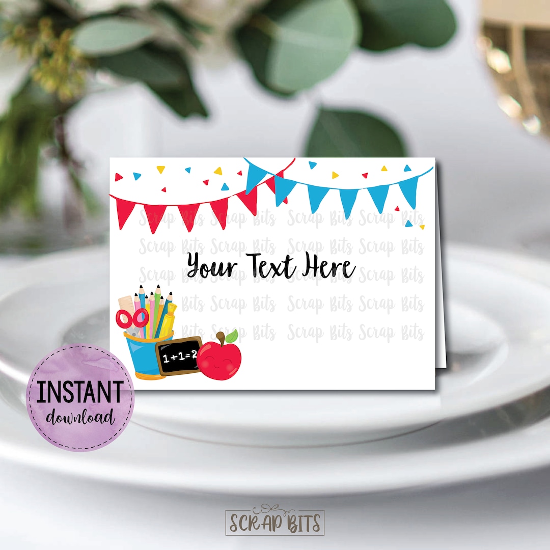 Back to School Tent Cards Desk Labels Printable Food Labels - Etsy