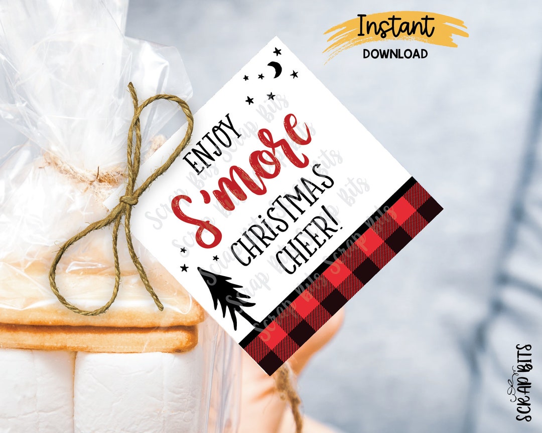 Printable S'more Christmas Cheer Tags, Instant Download S'more ...