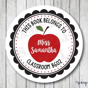 Apple for Teacher Stickers Personalized Apple Labels Teacher - Etsy