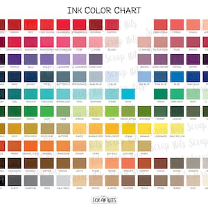 Ink Color Chart for Personalized Invitations Stickers & Tags - Etsy