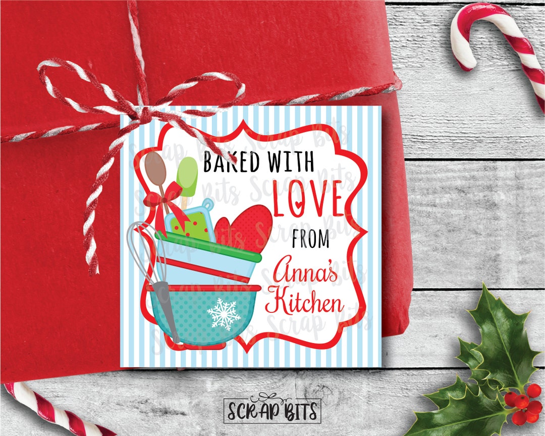 EDITABLE Christmas Baking Tags Stacked Christmas Bowls - Etsy