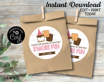 Smores Sticker Template - Etsy