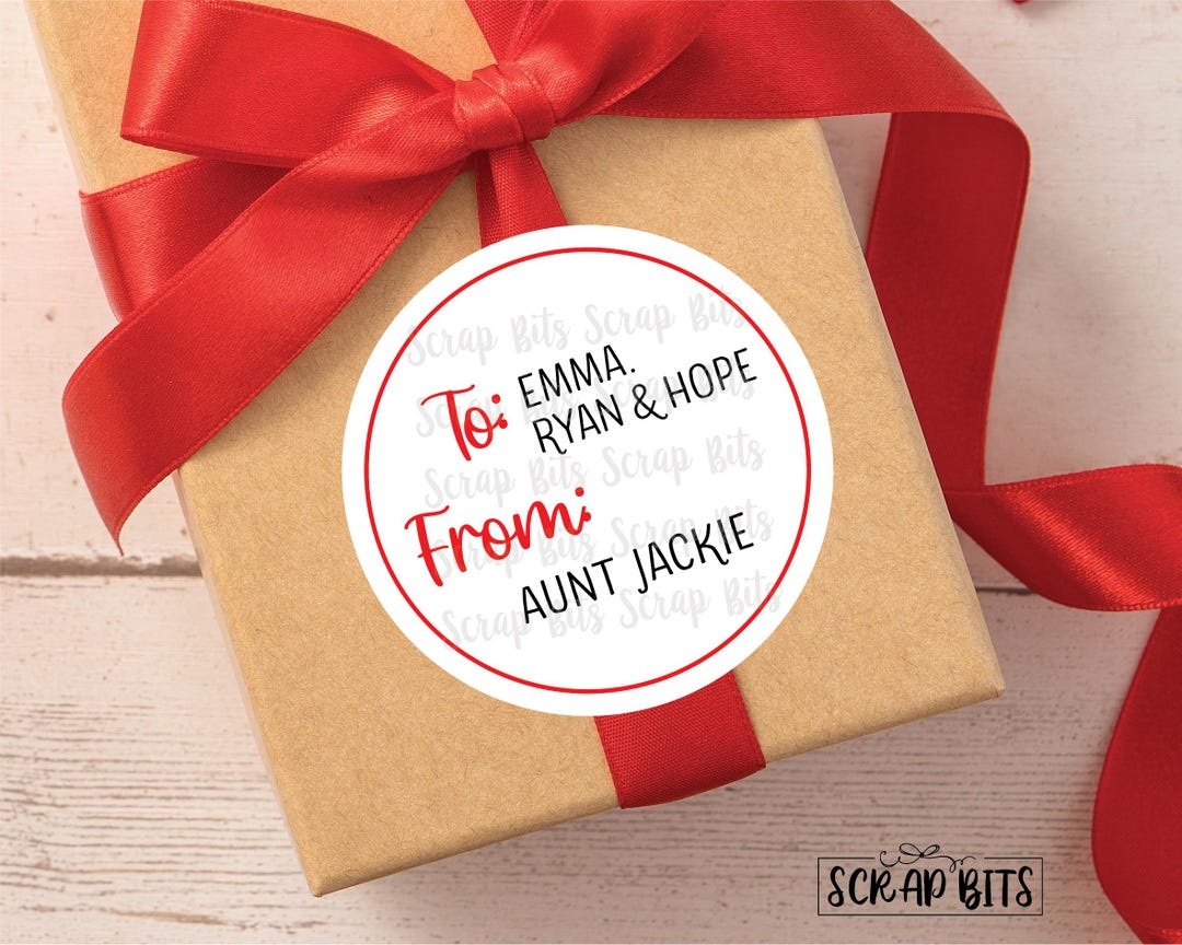 To From Stickers, Minimal Personalized Gift Labels for Christmas ...