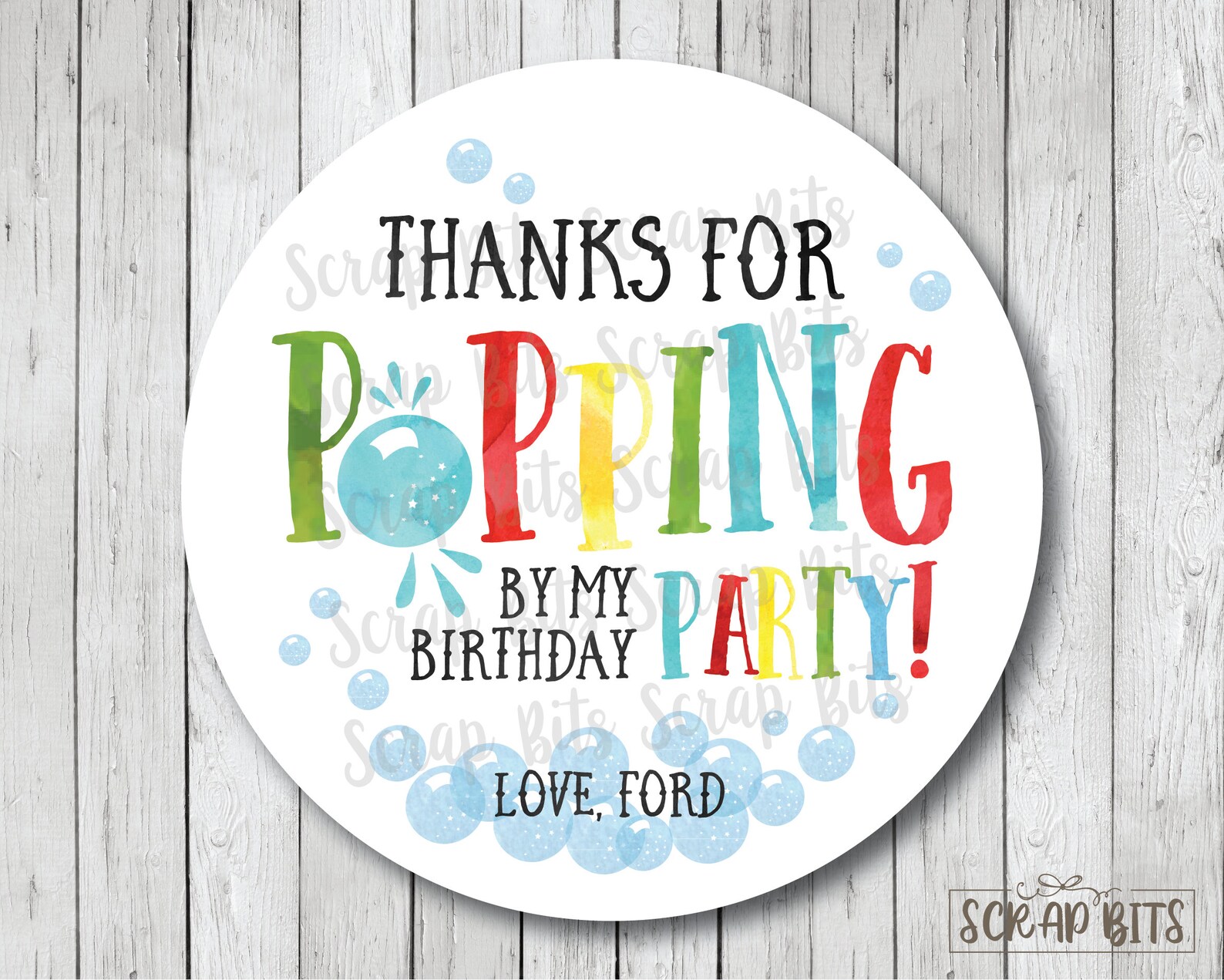 Thanks for Popping by My Birthday Party Stickers Personalized - Etsy