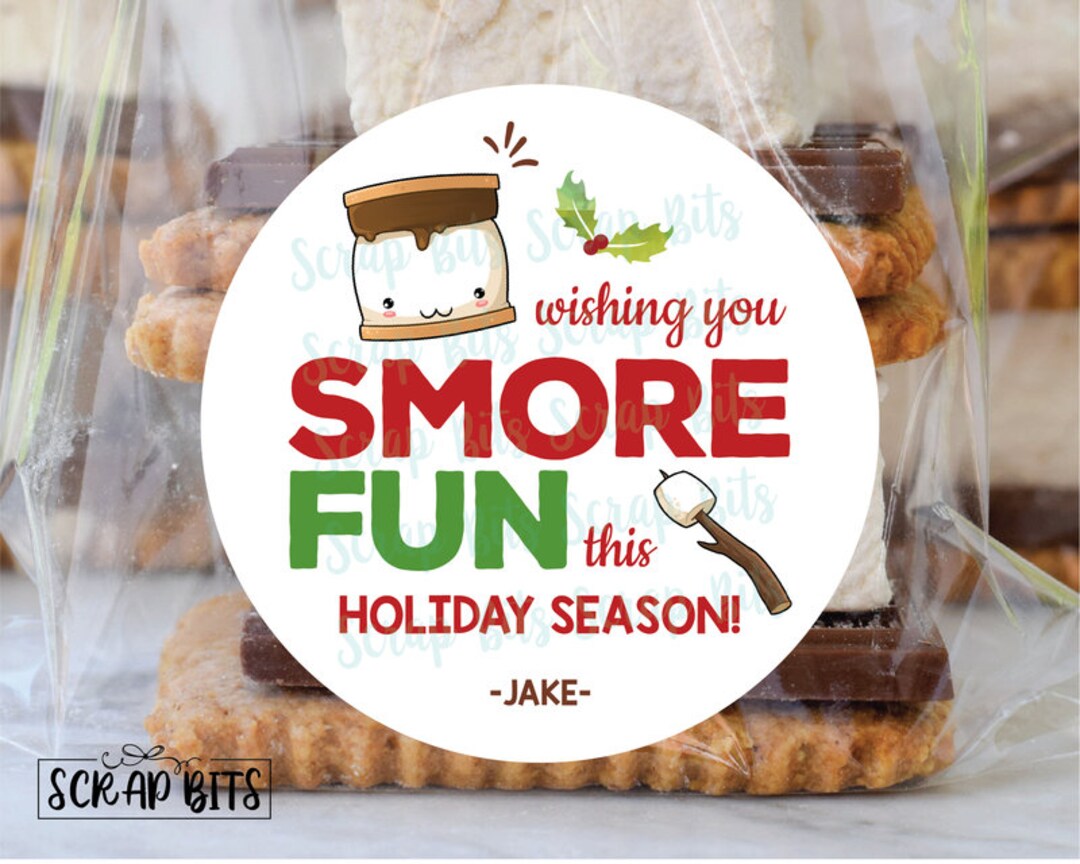 Christmas Smore Stickers & Bags, Wishing You Smore Fun This Holiday ...