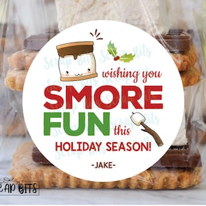 Christmas Smore Stickers & Bags, Wishing You Smore Fun This Holiday ...