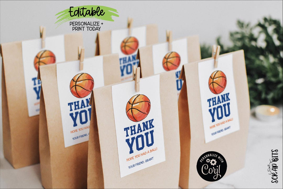 EDITABLE Sports Birthday Tags, Hope You Had A Ball, Watercolor ...