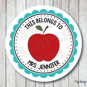 Apple for Teacher Stickers Personalized Apple Labels Teacher - Etsy