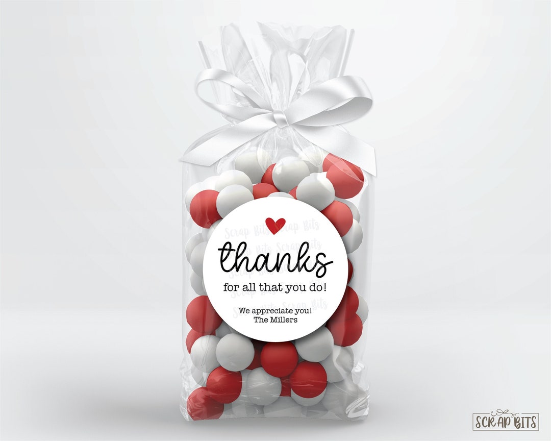 Thank You Stickers, Small Heart Thanks for All That You Do ...